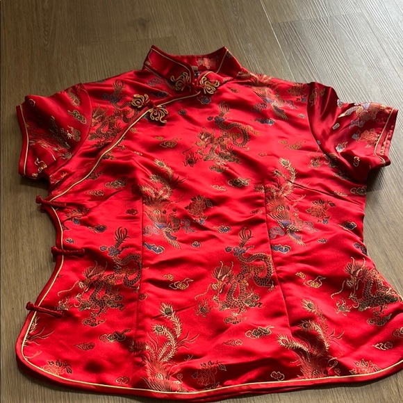 Tops | Shanghai Story Chinese Cheongsam Shirt Short Sleeve China Blouse ...